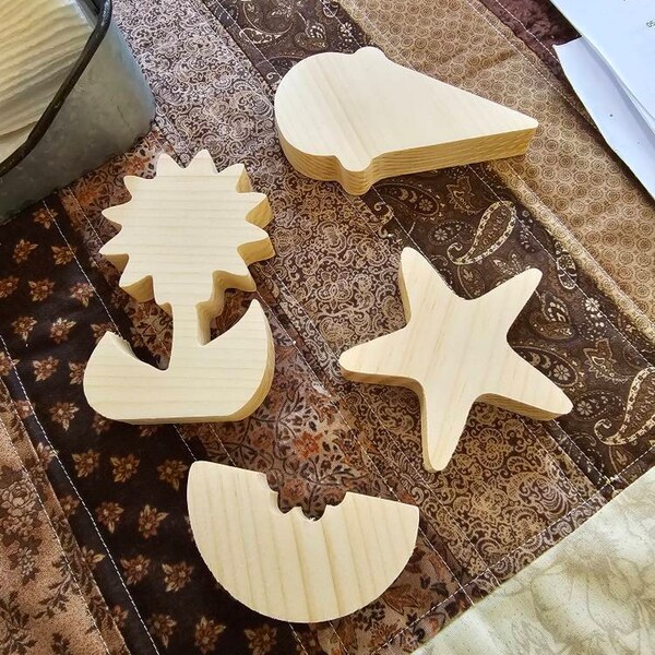 Unfinished Christmas Star Craft Solid Wood Cutout, Tiered Tray Decor ...