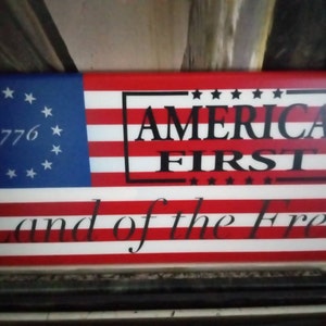 America First Patriotic Die Cut Decal Laptop Truck Car Bumper Sticker ...