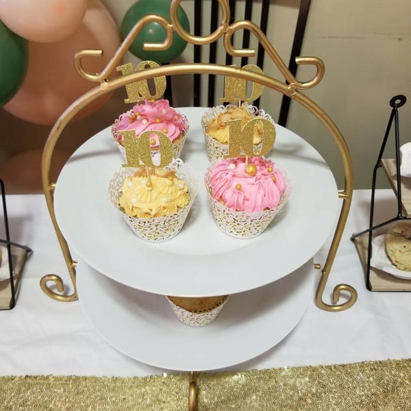 Number 10 Cupcake Toppers, Ten Food Picks, 10th Birthday Decorations ...