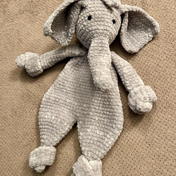 Pattern Crochet Animal, Baby Elephant Comforter, Crochet Snuggler Toys ...