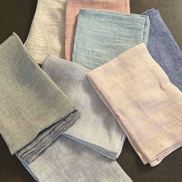Linen Napkins-washed Linen Napkins in 16.5’’x16.5’’(42x42cm) Set of 4-6 ...