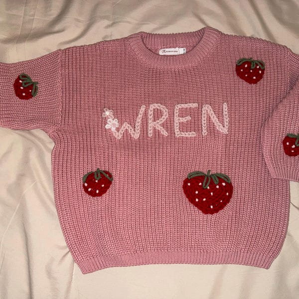 STRAWBERRY SWEATER, Berry Sweet Jumper, Toddler Knit Sweater, Baby ...