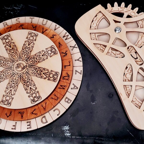 Mexican Army Cipher Wheel Wooden Cipher Wheel Wood Wheel Escape Room Puzzle Escape Room Cipher ...