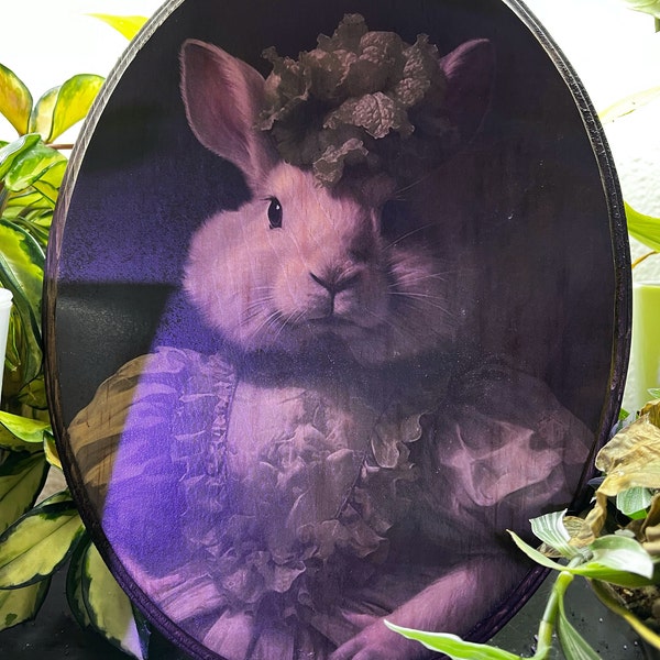 Miss Rabbit Victorian Portrait - Vintage Style Cottagecore Animal Wall ...