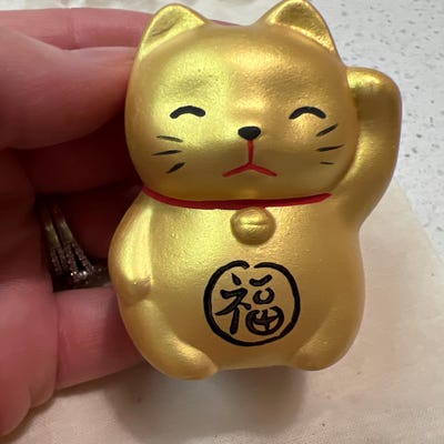 Ceramic Lucky Cat Set Lucky Cats for Luck, Happiness, Wealth and ...