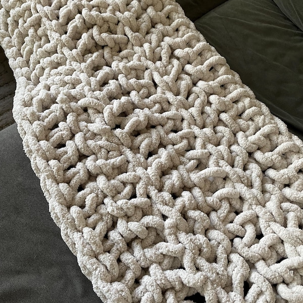 CROCHET PATTERN & VIDEO/ Chunky Cabin Throw, Jumbo Blanket Yarn Pattern ...