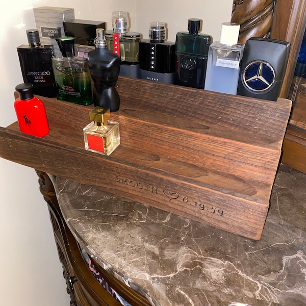 Cologne Bottle Wood Shelf- Perfume Bottle Organizer- Organize Cologne ...