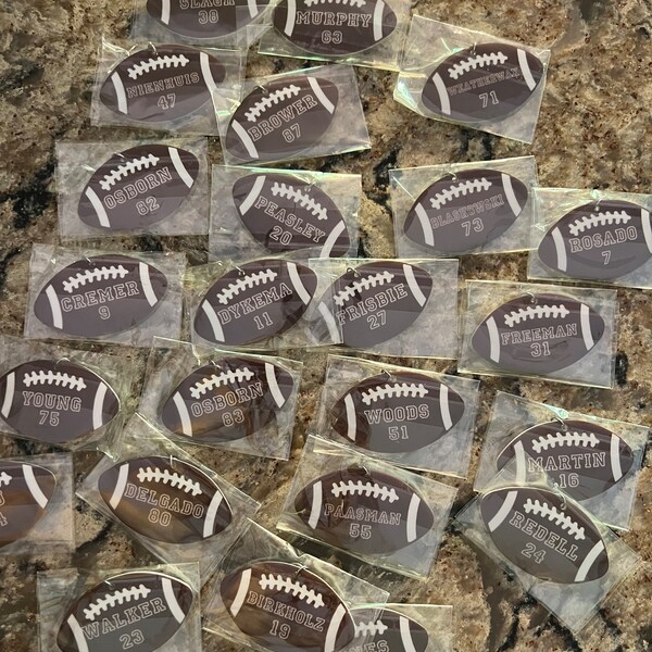 Football Key Chains / Bag Tags / Football Team Gifts - Etsy