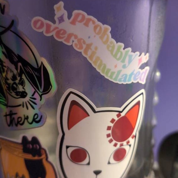 Probably Overstimulated Waterproof Retro Sticker - Etsy