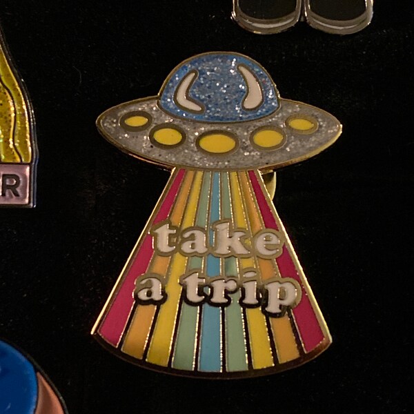 Take a Trip UFO Enamel Pin - Space, Alien, Trippy - Hat Pin ...