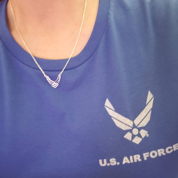 Sterling Silver Air Force Necklace: USAF Symbol Jewelry, Military Mom ...