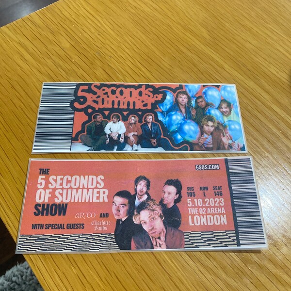 Custom the 5SOS Show Tour Printable Ticket - the 5 Seconds of Summer ...