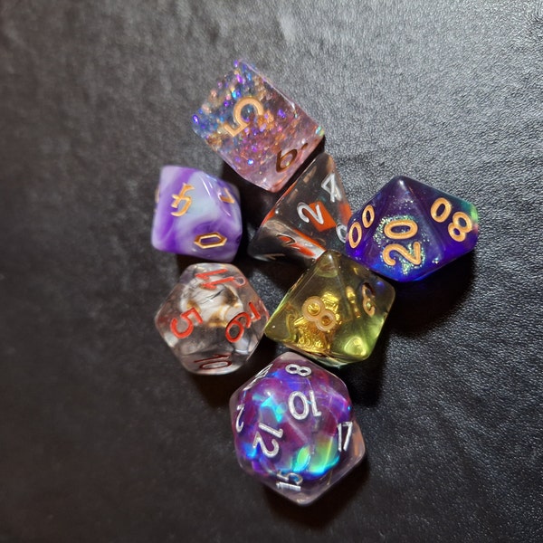 Polymorph Mystery Dice Set 7pcs D&D Pathfinder Call of Cthulhu Tabletop ...