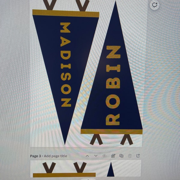 Pennant Flag Editable Template Canva Printable PNG Name Tag Plate ...