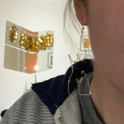 Wire Abstract Woman's Body Earrings - Etsy