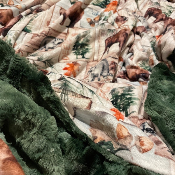 Frosted Lynx Minky Throw Blanket, Christmas Gift, Animal Print Minky ...