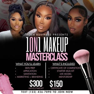 Makeup Class Flyer Template, Makeup Masterclass, Makeup Course Flyer ...