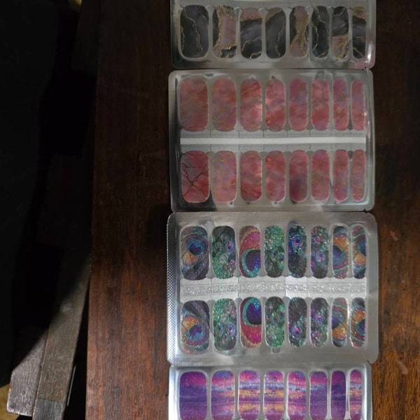 Abstract Pastel Transparent Overlay Nail Wraps, Nail Strips, Nail ...