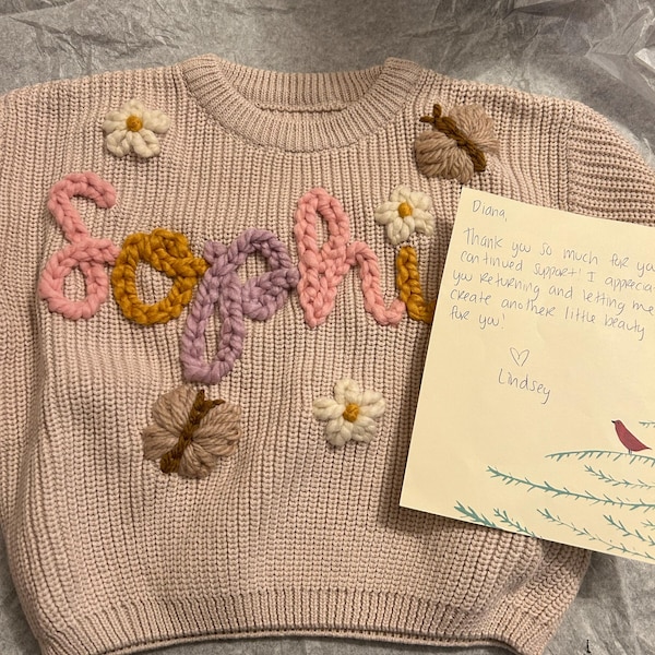Custom Embroidered Name Sweater, Children's Clothes, Milestone Gift - Etsy