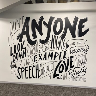 1 Timothy 4:12 Wall Decal Don't Let Anyone Look Down on You Because You ...