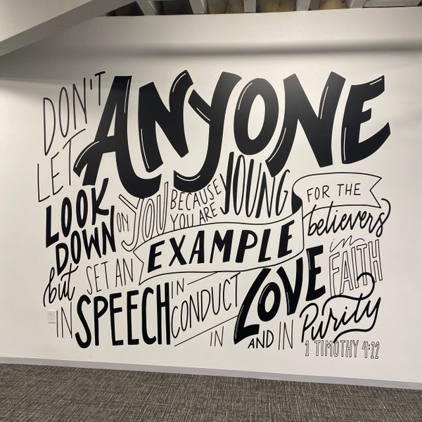 1 Timothy 4:12 Wall Decal | Don't Let Anyone Look Down on You Because ...