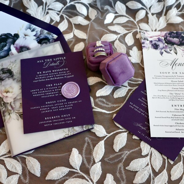 VELLUM Wedding Invitation Jacket, Modern Translucent Card Wrap, 5x7 ...