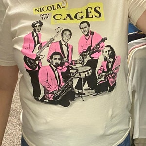 Nicolas Cage Band Shirt the original Gnuyorker Design, Hand Printed ...