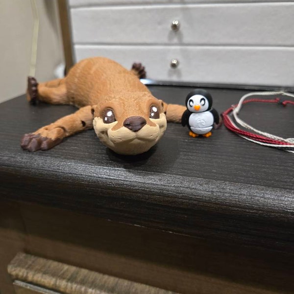 River Otter 3D Printed Articulated Figure: Mama and Baby Set, Wildlife ...
