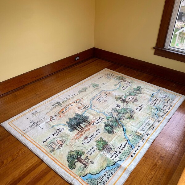 Yellow and Black Mid Century Modern Rug, Scandinavian Style, Living ...