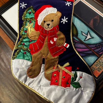 Personalised Teddy Bear Christmas Stocking - Etsy