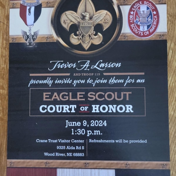 Character Eagle Scout Court of Honor Invitations, Double Sided ...