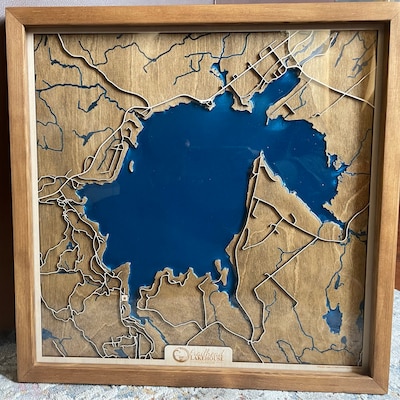 Custom Lake Map Wood and Epoxy Resin - Etsy