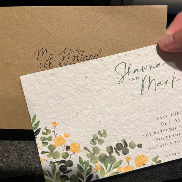 PLANTABLE SEED PAPER- Eco-friendly and Plantable Seed Paper Wedding ...