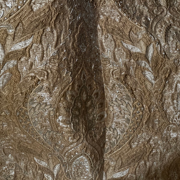 Embossed Jacquard Fabric, Luxury Gold Fabric, 100% Polyester Fabric, 55 ...