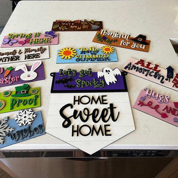 DIY Welcome Sign With Interchangeable Inserts, DIY Front Door Decor ...