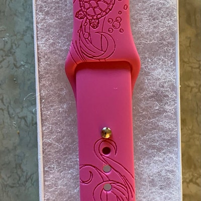 Sea Turtle Laser Engraved Silicone Watch Band, Personalized Watch Strap ...