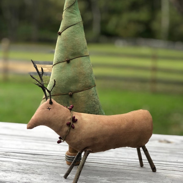 Primitive Reindeer EPATTERN - Primitive Country Christmas Cloth Doll ...