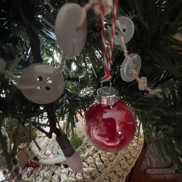 BLUE JEAN BALL Denim Christmas Tree Ornaments Handmade Three Sizes ...