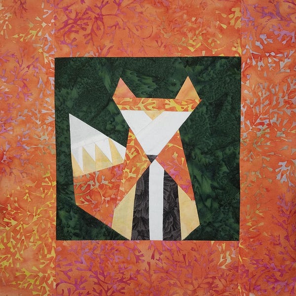 Fox Paper Pieced Block Pattern in PDF - Etsy