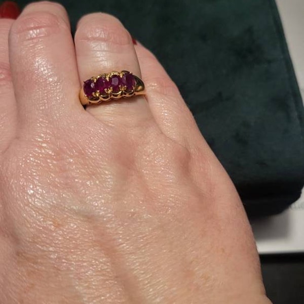 14k Yellow Gold Vintage Ruby Ring Size 6.75 - Etsy