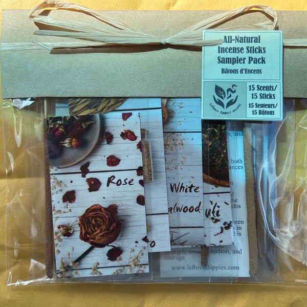 Incense Stick Sample Pack - All Natural Organic Vegan Herbal Incense ...