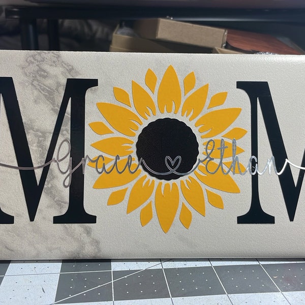 Sunflower Mom Tile Bundle, Set of 4, SVG, PNG, Mother's Day Gift, 4x8 ...