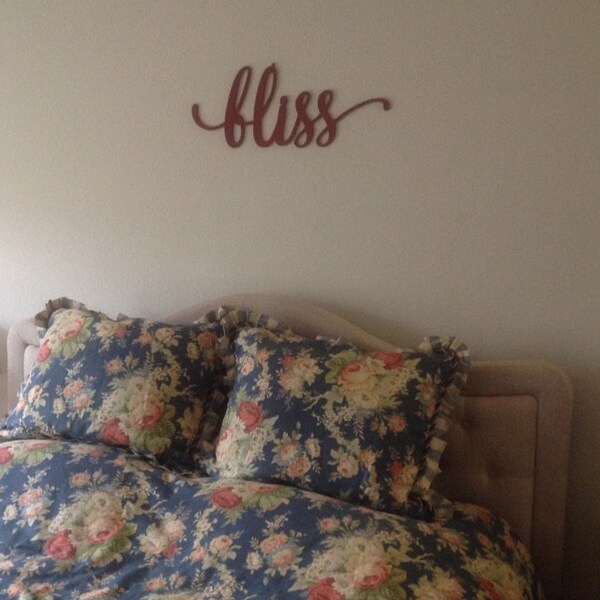 Script Bliss Wood Sign -wood Sign Art, Wooden Bliss, Bliss Sign, Laser ...