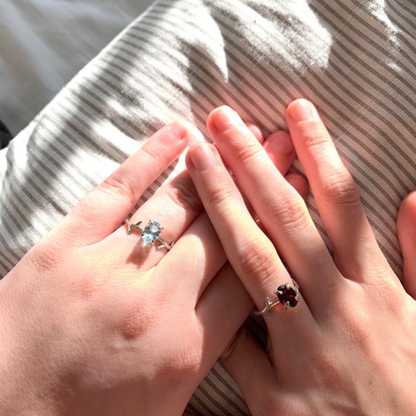 Aquamarine Ring, March Birthstone Ring, Rose Gold Ring, Aquamarine ...