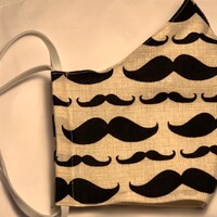 Mustache Cotton Fabric by the Yard, 1 Yard Precuts - Etsy