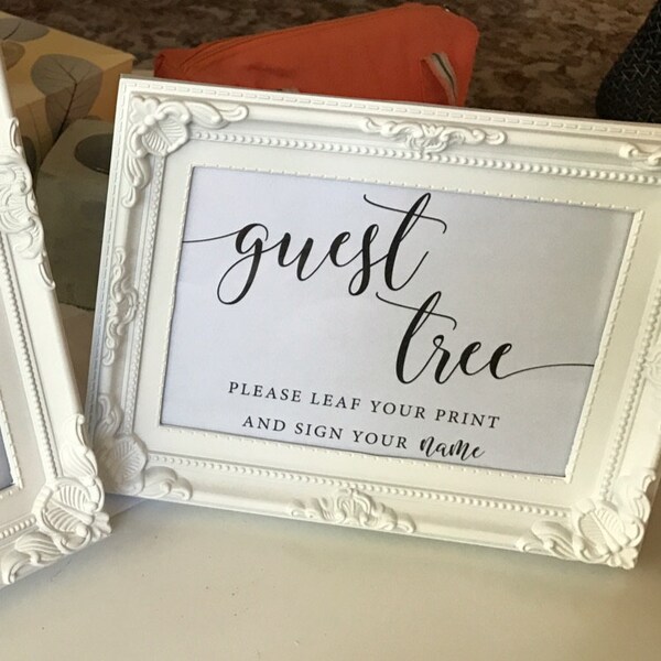 Guest Tree Sign Printable, Wedding Tree Guest Book, Please Leaf Your ...