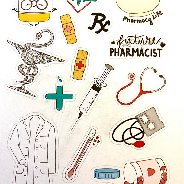 Medical Printed STICKERS Set, Quotes, Med School Stickers, Bullet ...