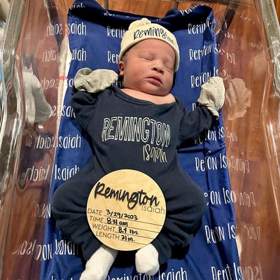 Personalized Navy Blue and Beige Newborn Outfit Coming Home - Etsy