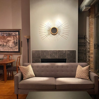 Stunning Mid Century Modern Mirror , Sunburst Wall Mirror Starburst ...