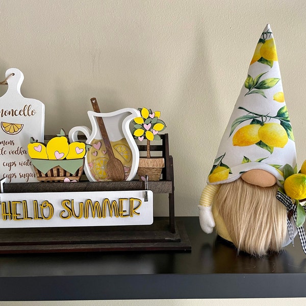 Lemon Tiered Tray Decor, Lemon Tiered Tray, Tiered Tray Decor, Summer ...